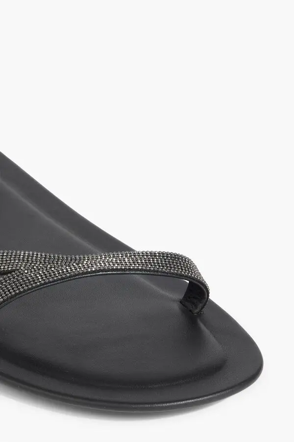 Brunello Cucinelli Bead-embellished Leather Sandals