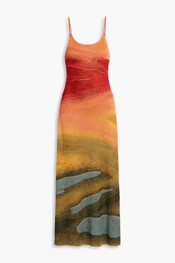 THE ELDER STATESMAN Jacquard-knit Maxi Dress