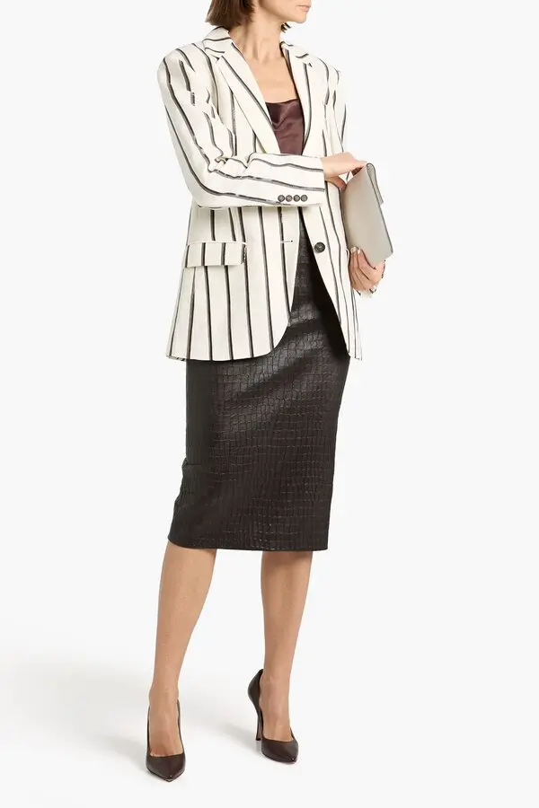 Brunello Cucinelli Striped Linen And Cotton-blend Blazer