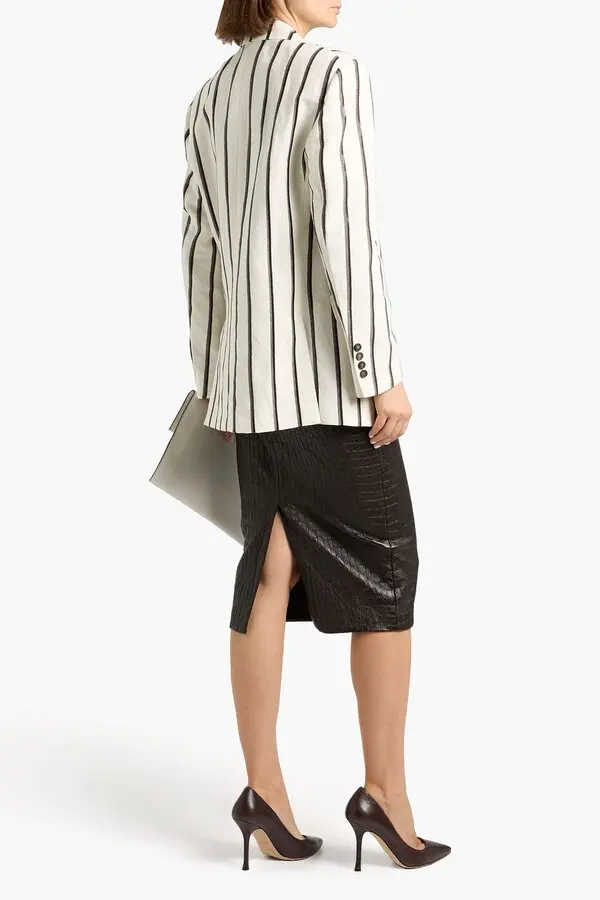 Brunello Cucinelli Striped Linen And Cotton-blend Blazer