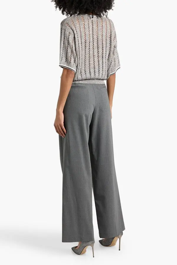 Brunello Cucinelli Sequin-embellished Open-knit Linen-blend Sweater