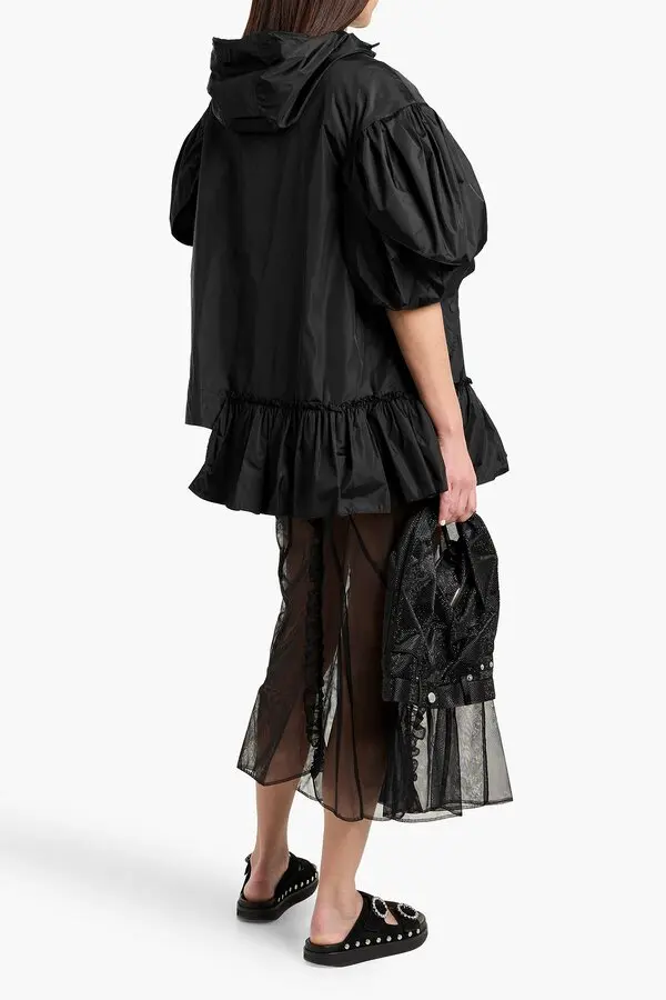 Simone Rocha Asymmetric Taffeta Hooded Top