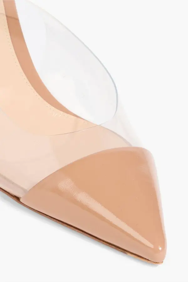 GIANVITO ROSSI Plexi Sling 55 Leather And Pvc Slingback Pumps