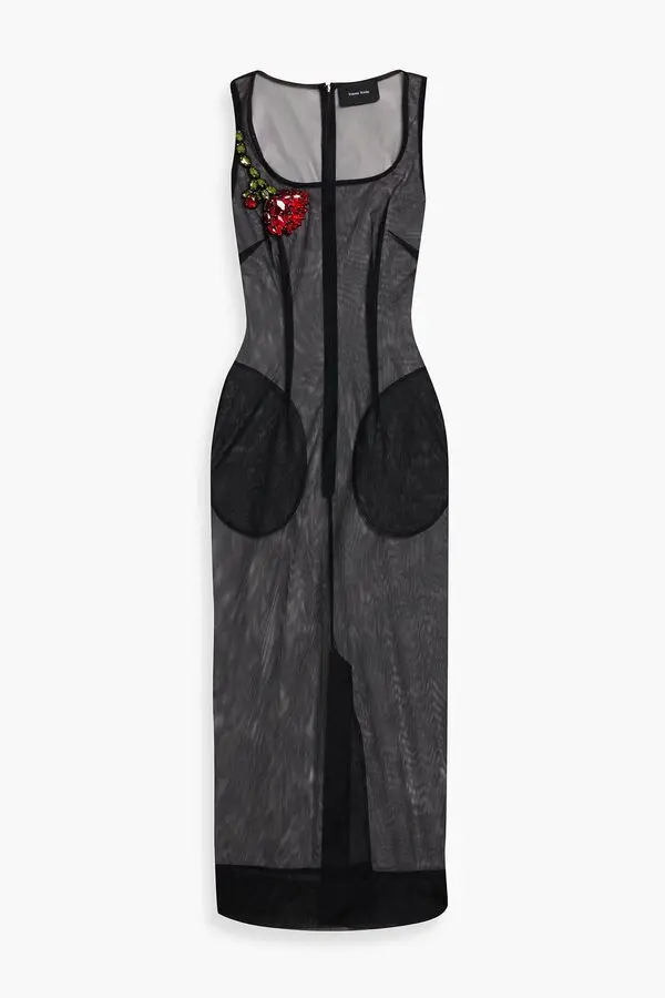 Simone Rocha Crystal-embellished Tulle Midi Dress