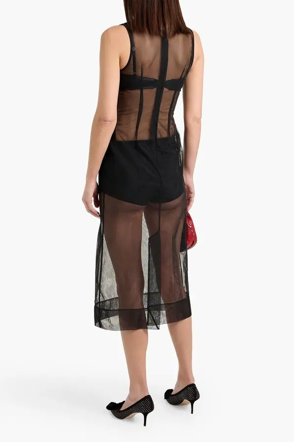 Simone Rocha Crystal-embellished Tulle Midi Dress