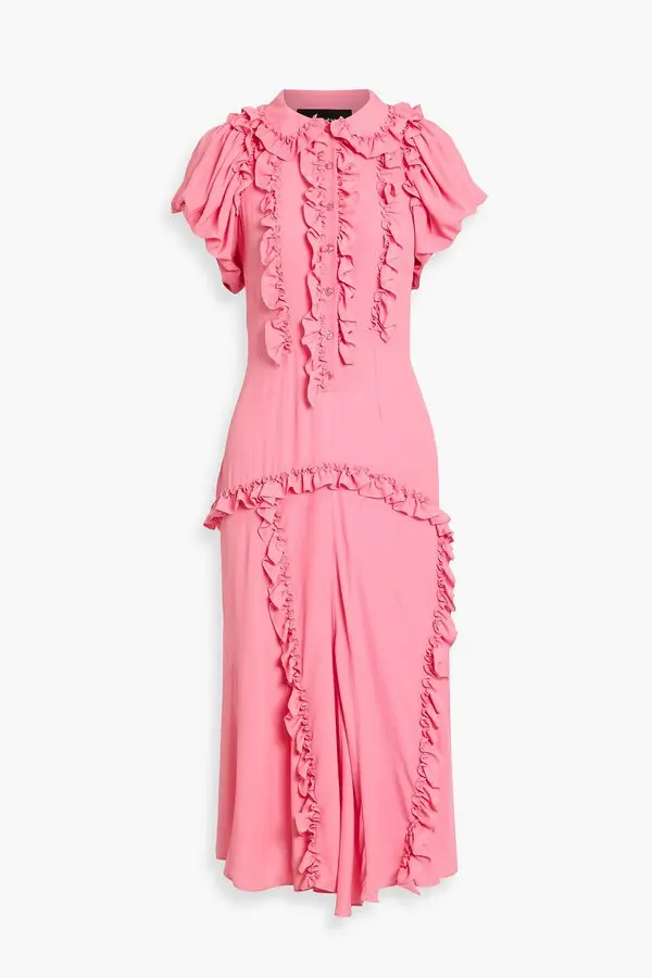 Simone Rocha Ruffled Crepe Midi Dress