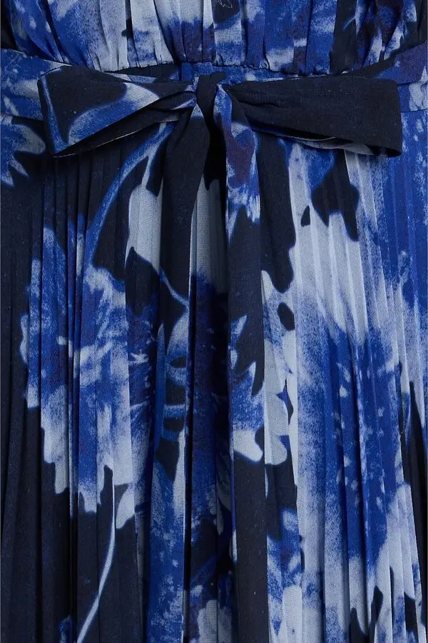 Erdem Floral-print Chiffon Gown - Indigo