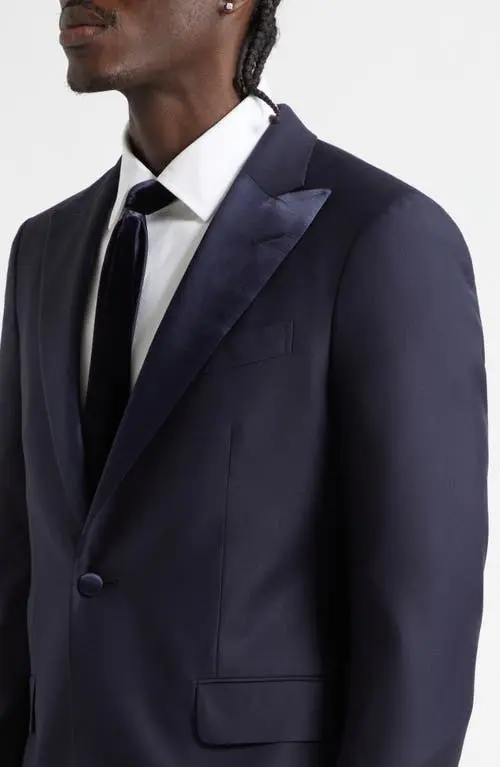 Boglioli Milano Stretch Wool Satin Tuxedo - Navy