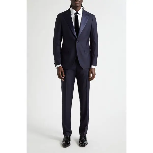 Boglioli Milano Stretch Wool Satin Tuxedo - Navy