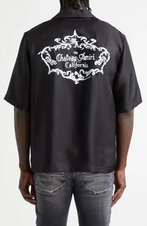 Amiri Chateau Crest Silk Camp Shirt