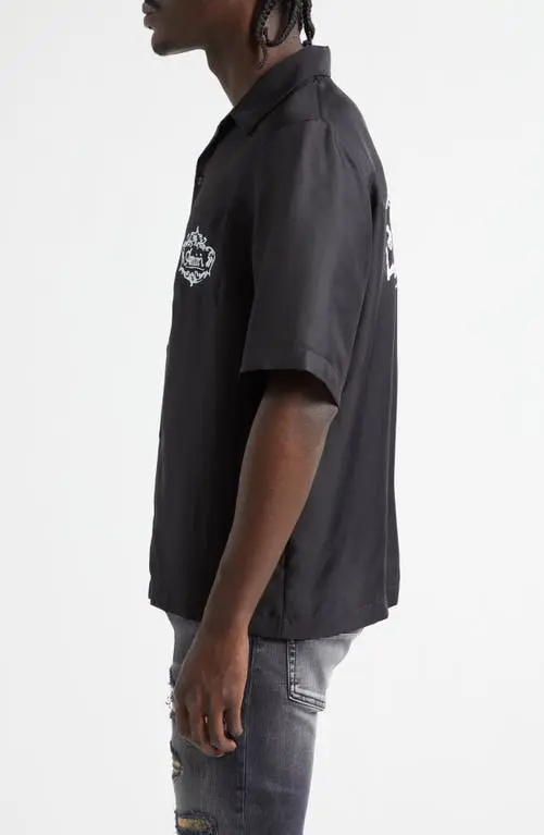 Amiri Chateau Crest Silk Camp Shirt