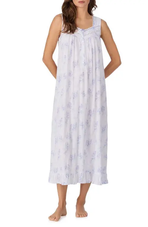 Eileen West Sleeveless Cotton Ballet Nightgown - White Lilac