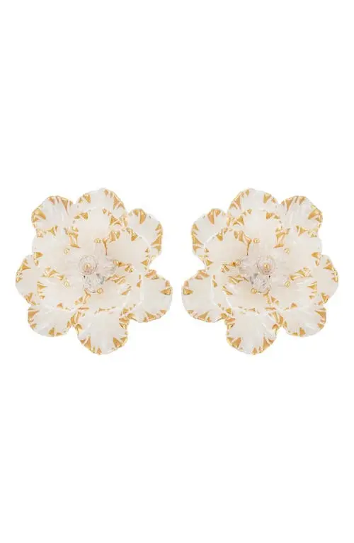 PANACEA Enamel Flower Earrings - White