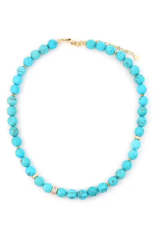 PANACEA Faceted And 14-karat Gold-plated Necklace - Turquoise