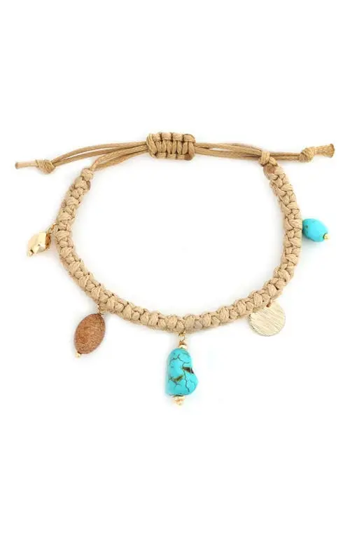 PANACEA Rope Charm Bracelet - Turquoise