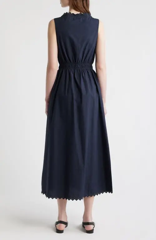 FRAME The Serene Cotton Poplin Dress - Navy