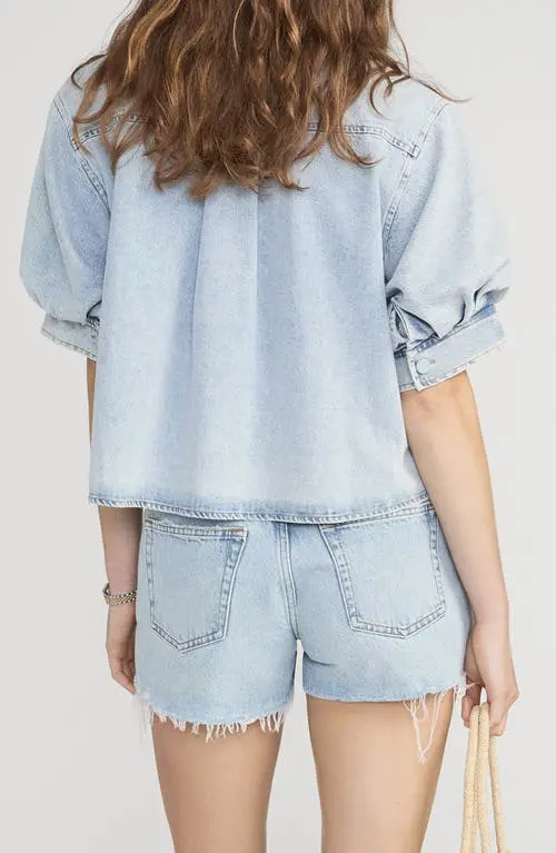 FRAME Billow Sleeve Denim Button-up Shirt - Puffin