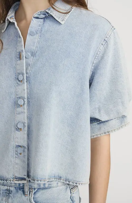 FRAME Billow Sleeve Denim Button-up Shirt - Puffin