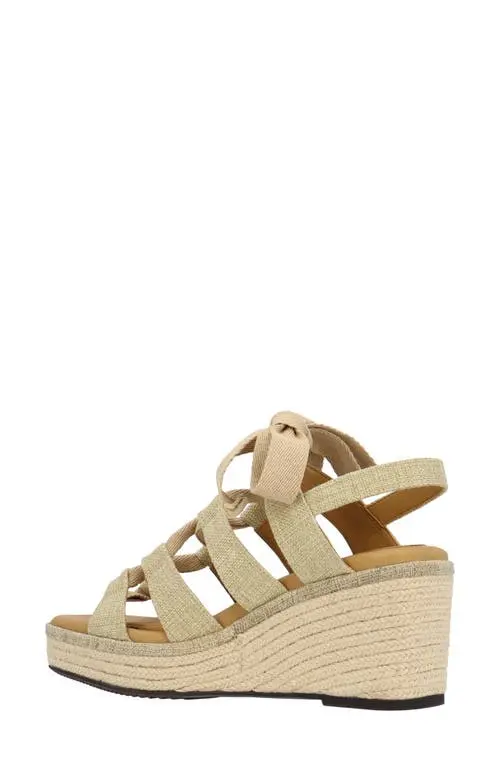 J. Reneé Garlynn Lace-up Platform Wedge Sandal - Tan