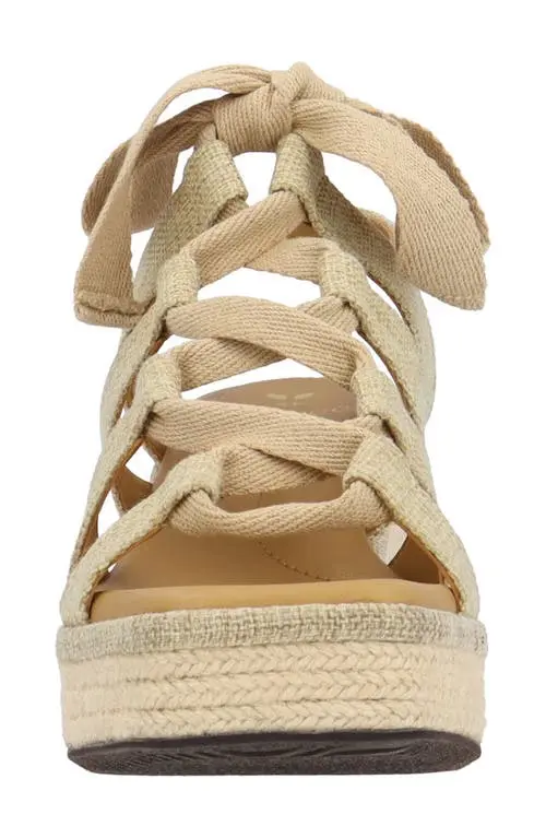 J. Reneé Garlynn Lace-up Platform Wedge Sandal - Tan