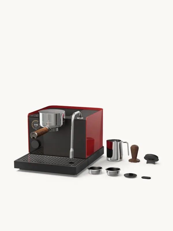 FELLOW Espresso Machine - Cherry Red + Walnut