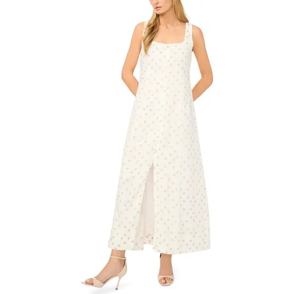 Halogen Polka Dot Sleeveless A-line Dress - Clay