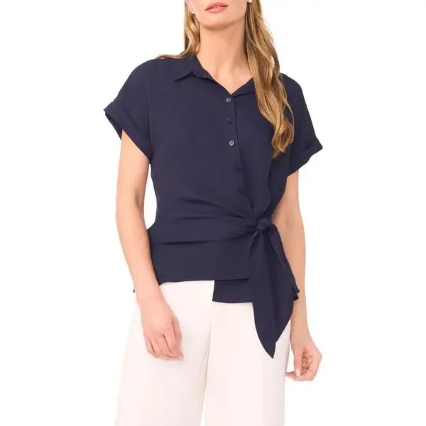 Halogen Asymmetric Tie-front Shirt