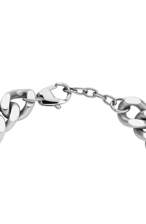 DIESEL® Oval D Logo Chain Bracelet - Silver