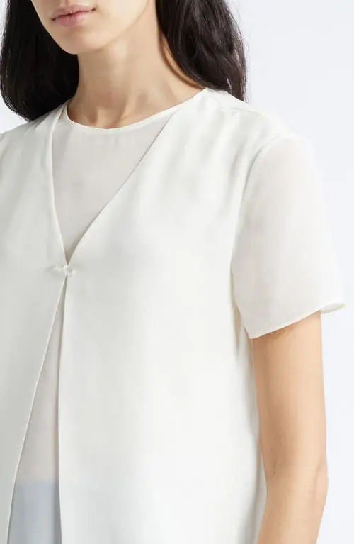 Emporio Armani Techno Georgette Top - Ivory