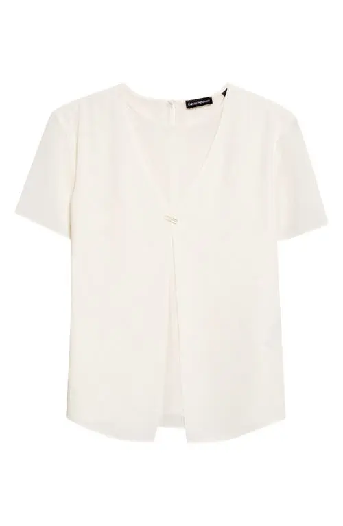 Emporio Armani Techno Georgette Top - Ivory