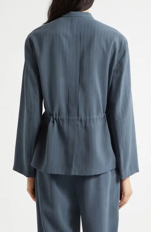 Emporio Armani Pinstripe Drawstring Waist Jacket