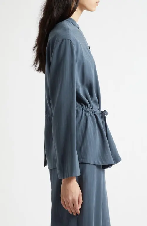 Emporio Armani Pinstripe Drawstring Waist Jacket