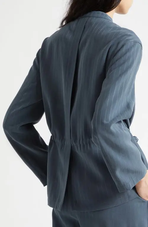 Emporio Armani Pinstripe Drawstring Waist Jacket