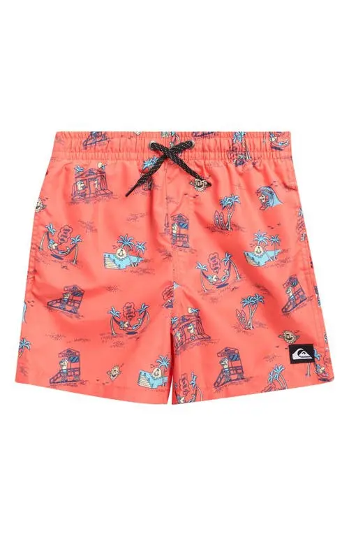 Quiksilver Everyday Mix Swim Trunks - Hot Coral