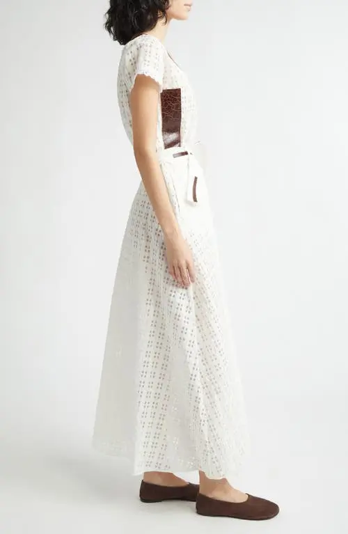 KÚR Belted Mixed Media Maxi Dress
