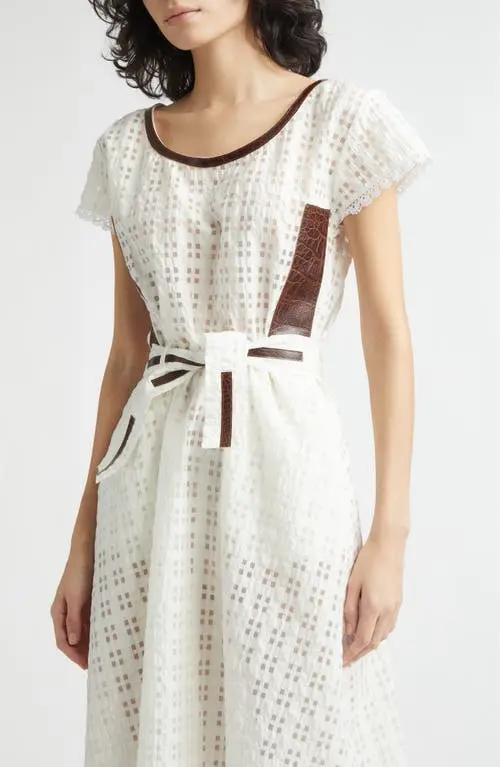KÚR Belted Mixed Media Maxi Dress