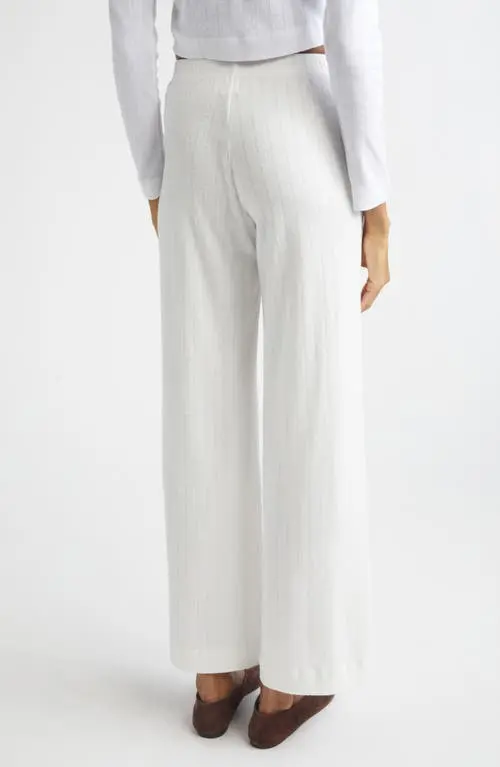 LESET Cotton Pointelle Boxer Pants - White