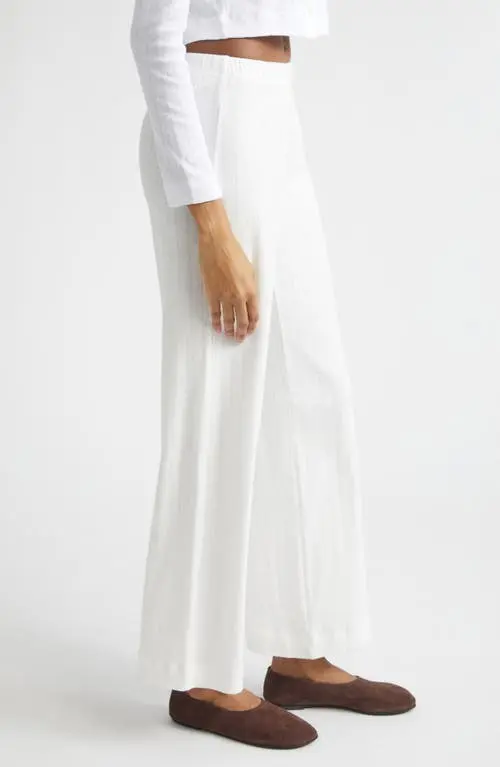 LESET Cotton Pointelle Boxer Pants - White