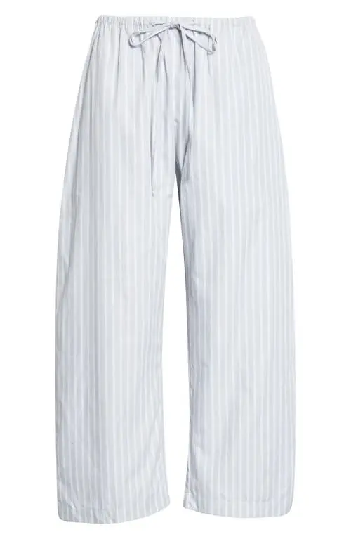 LESET Yoshi Stripe Cotton-lyocell Blend Drawstring Pants - Sterling Stripe