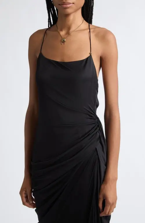 Versace Liquid Drape Jersey Gown - Black