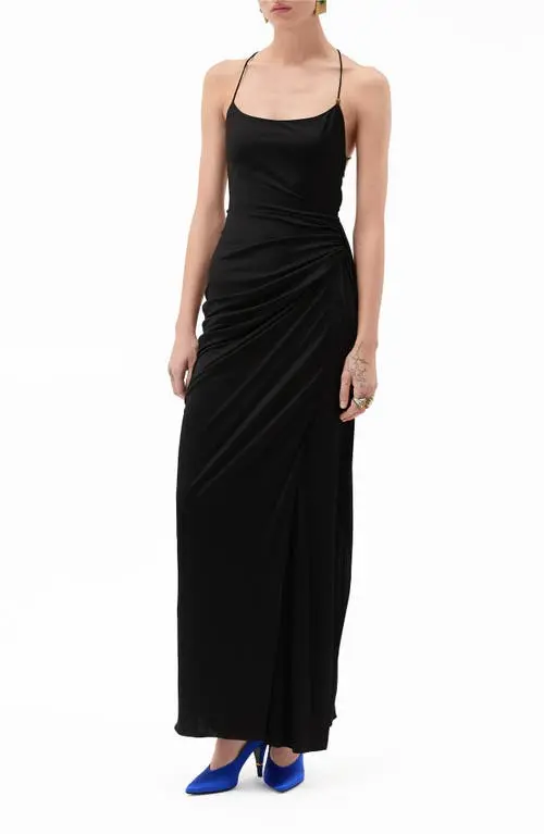 Versace Liquid Drape Jersey Gown - Black