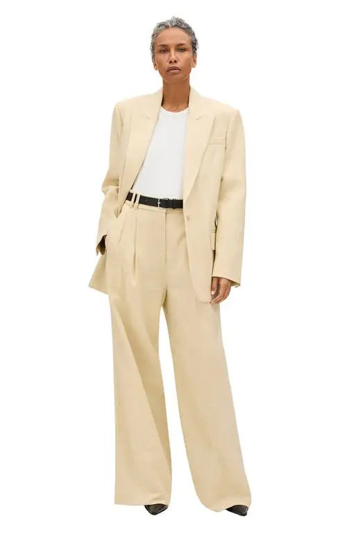 Another Tomorrow Oversized Tailored Jacket - Sand