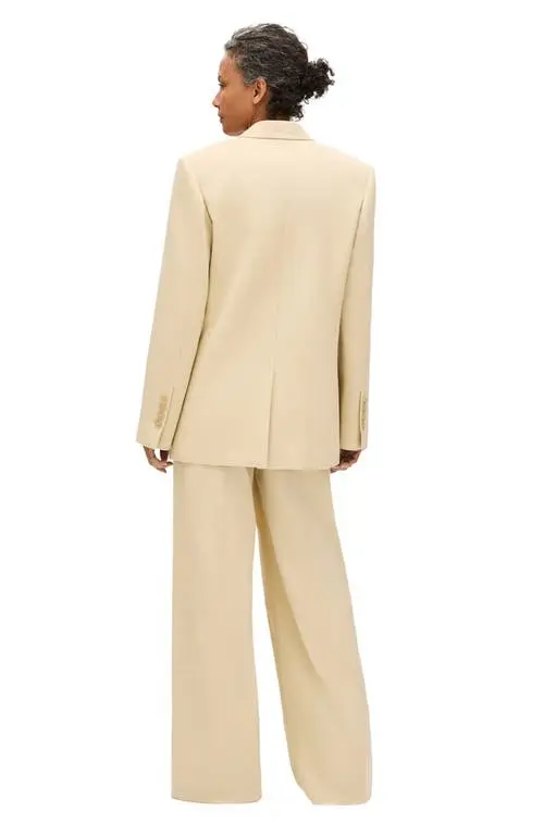 Another Tomorrow Oversized Tailored Jacket - Sand