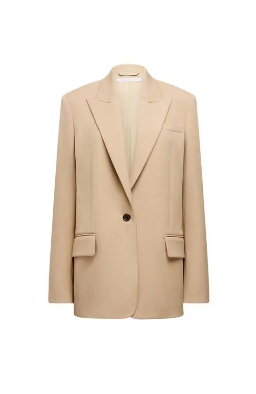 Another Tomorrow Oversized Tailored Jacket - Sand