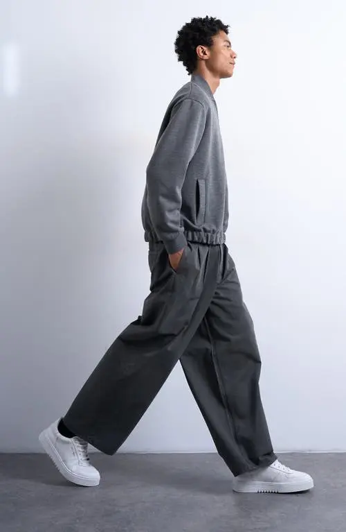 Topman Super Baggy Wide Leg Cotton Twill Pants - Khaki