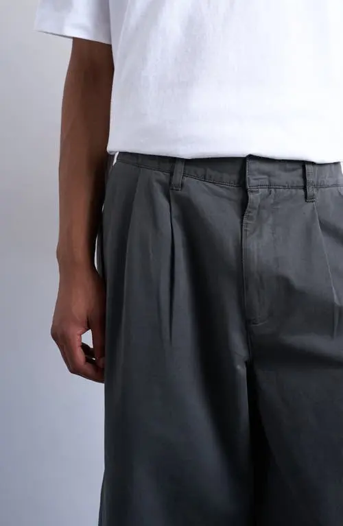Topman Super Baggy Wide Leg Cotton Twill Pants - Khaki