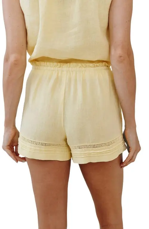 Bella Dahl Lattice Pintuck Linen Shorts