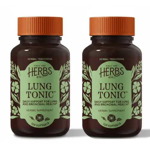 HERBS ETC. Lung Tonic Herbal Lung & Bronchial Support Softgels - No Color