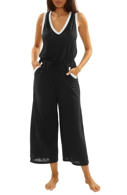 BECCA By Rebecca Virtue Beach Date Cotton Slub Cover-up Jumpsuit - Black