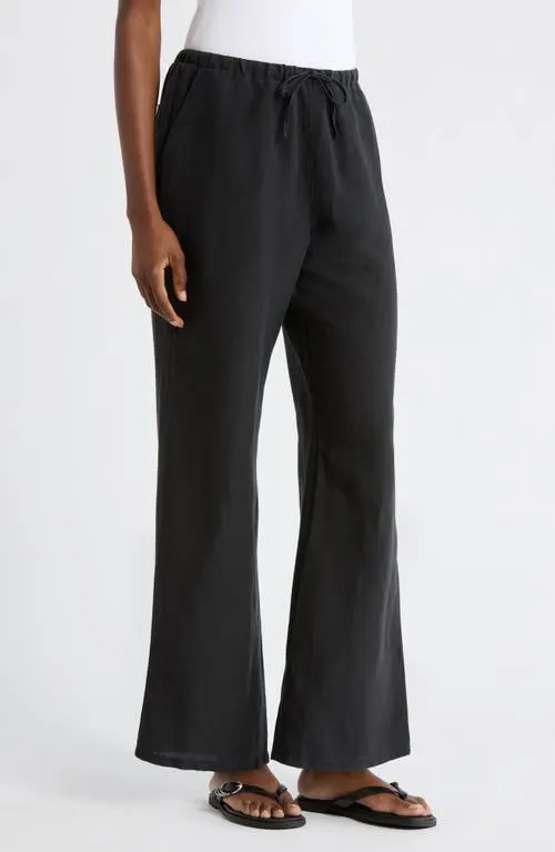 Marine Layer Linen Blend Straight-leg Pants - Black